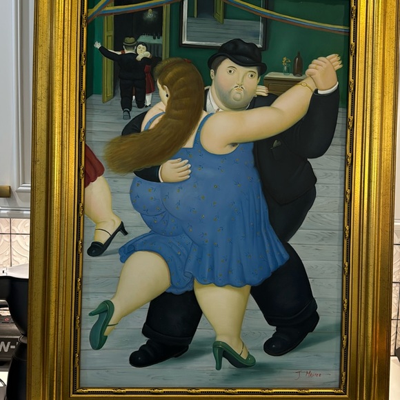 Other | Original Oil By Unknown Artist Of Dancing Botero Couple | Poshmark